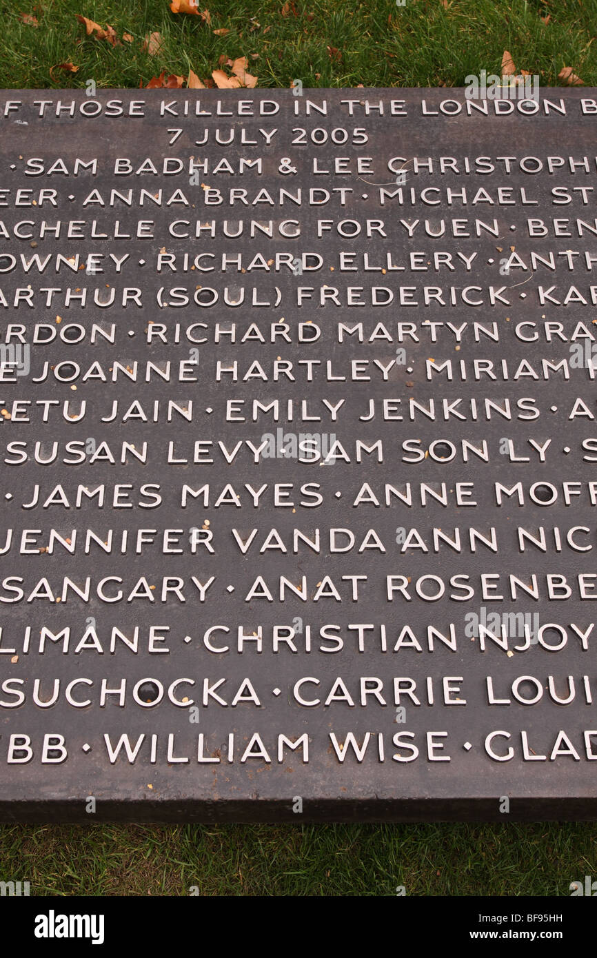 London Hyde Park the 7 July Memorial is a monument to the victims of ...