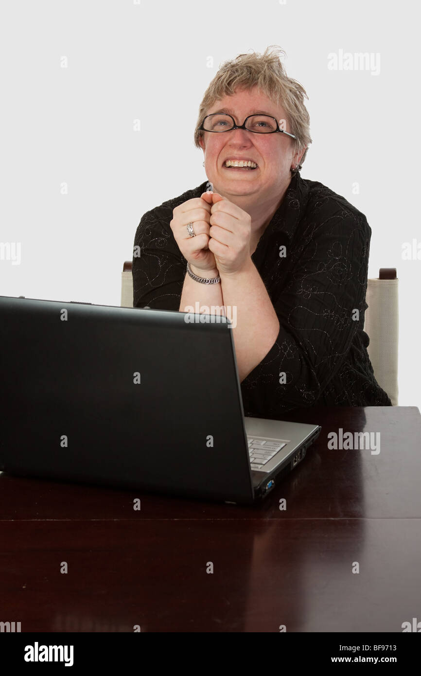 Happy office worker Stock Photo - Alamy