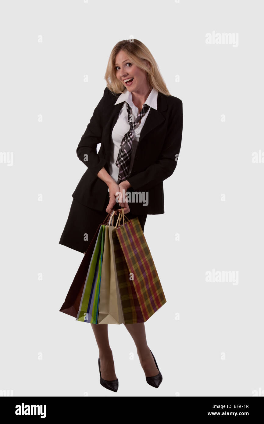 Happy lady shopper Stock Photo - Alamy