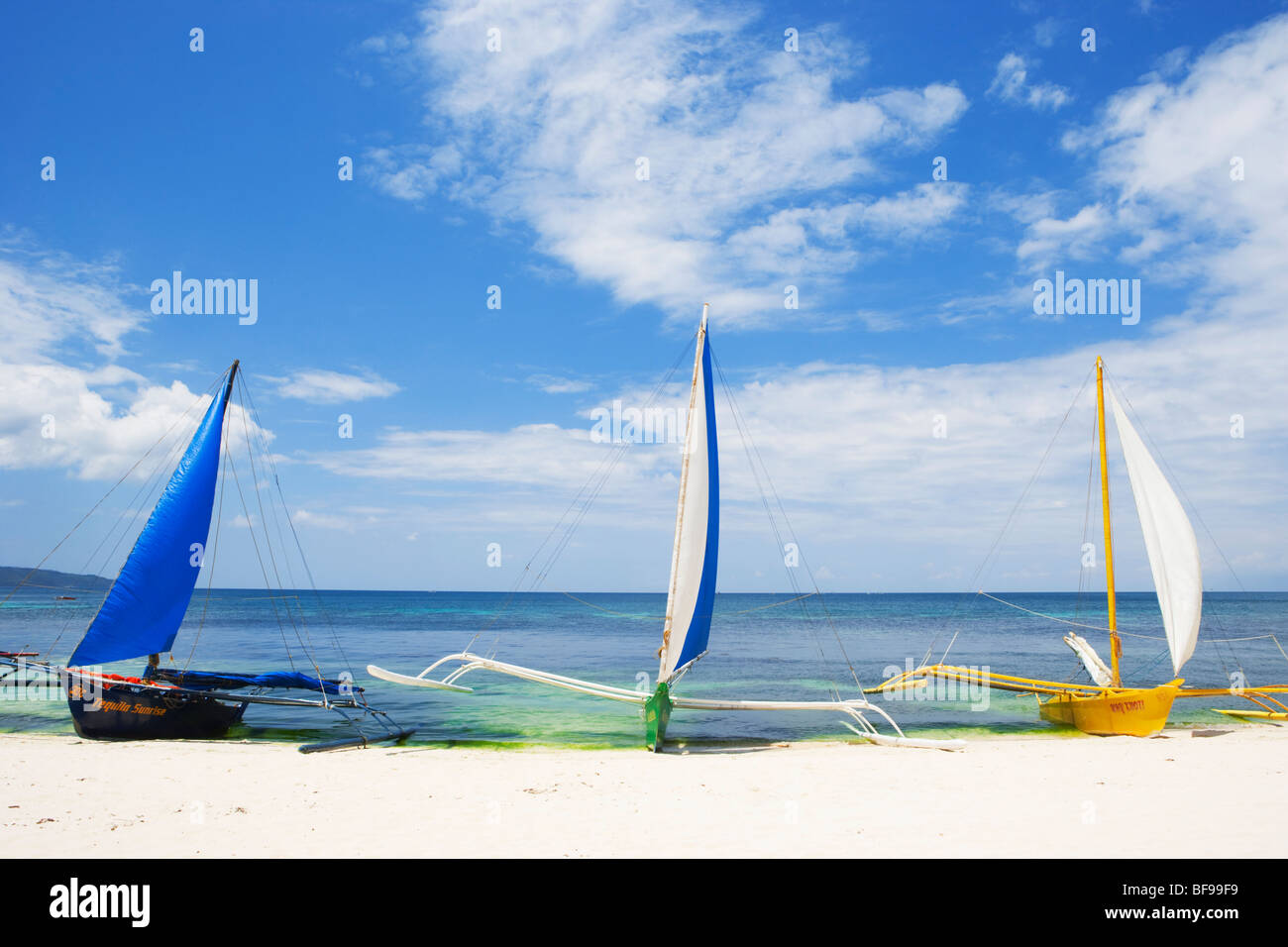 Sail boats on beach Boracay; The Visayas; Philippines Stock Photo - Alamy