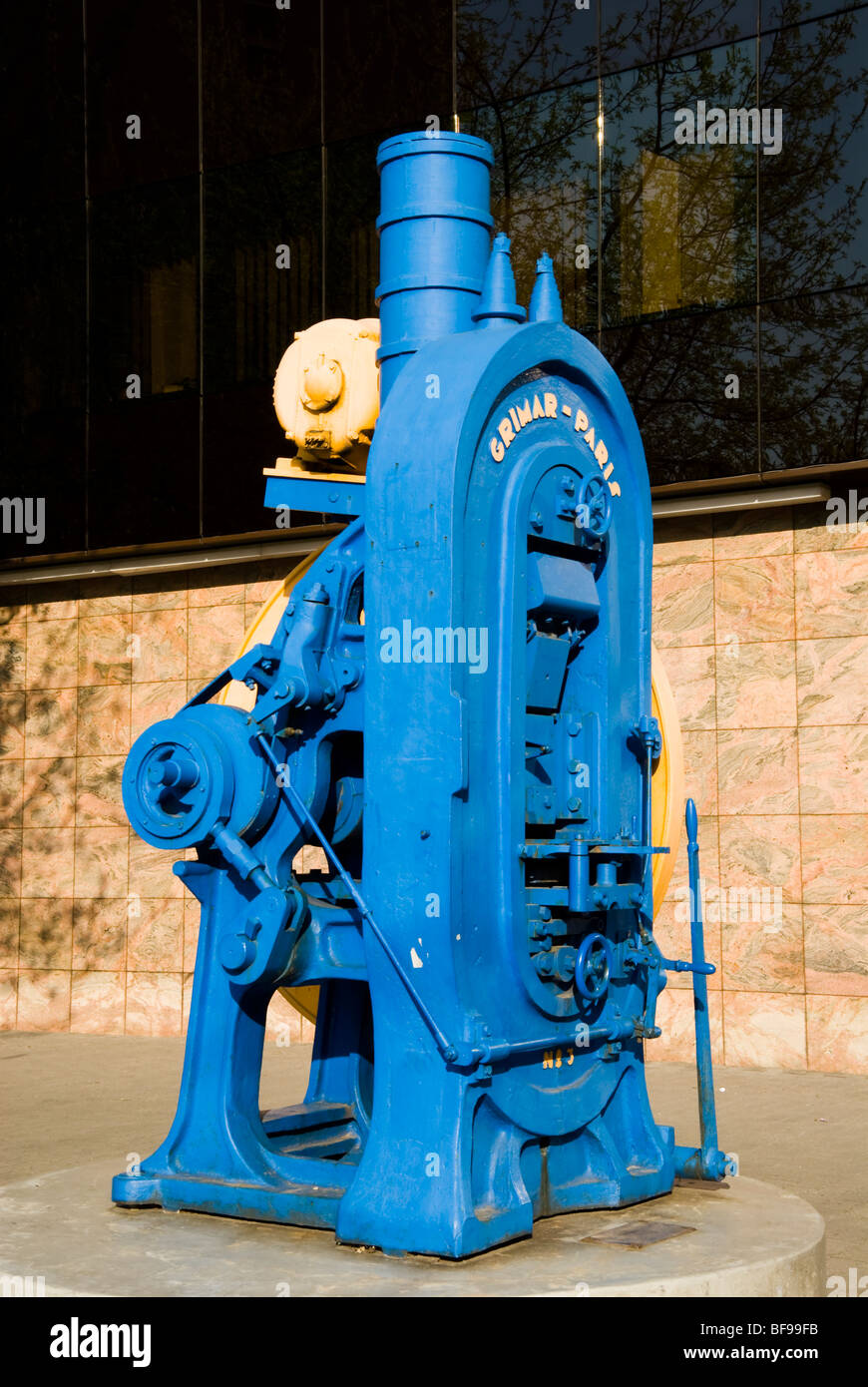 Old coining press in front of The Polish Mint, Warsaw, Poland Stock ...