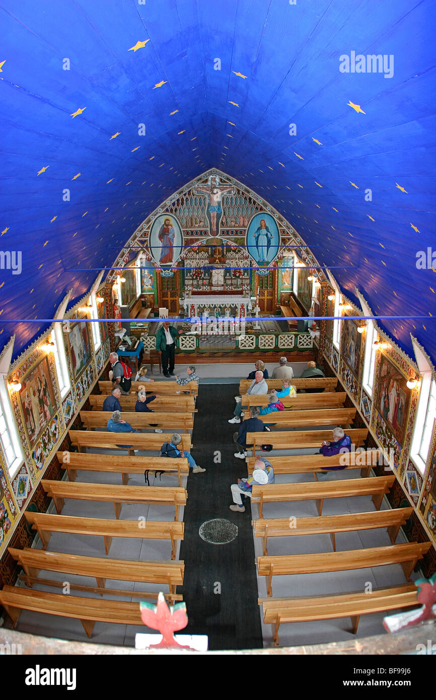 Blue ceiling in Our Lady of Good Hope Church in Fort Good Hope along ...