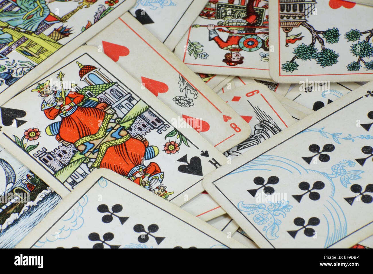 old playing cards background Stock Photo - Alamy
