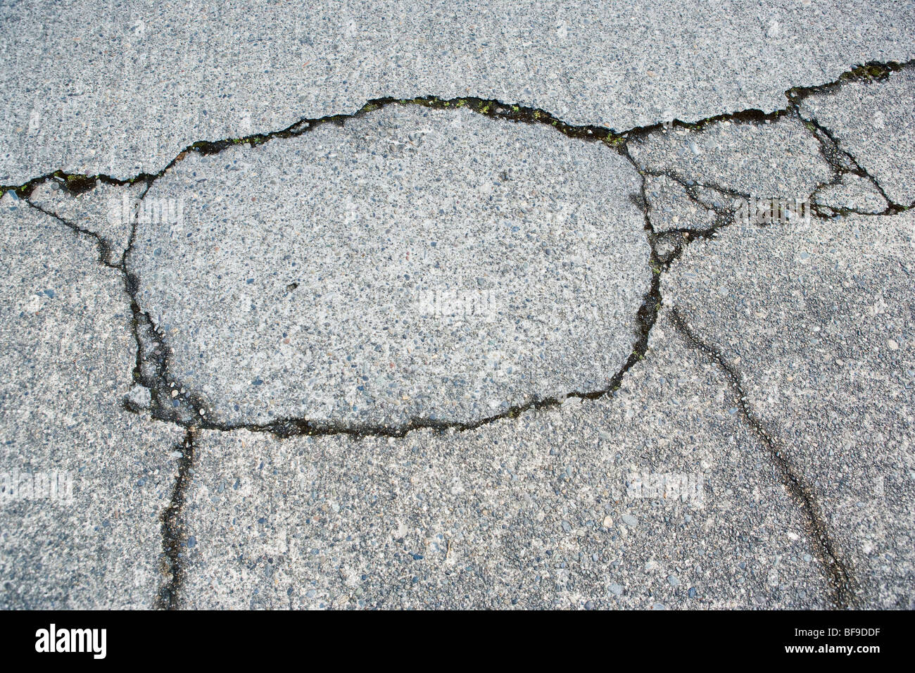 Cracks in the surface of a concrete street Stock Photo - Alamy
