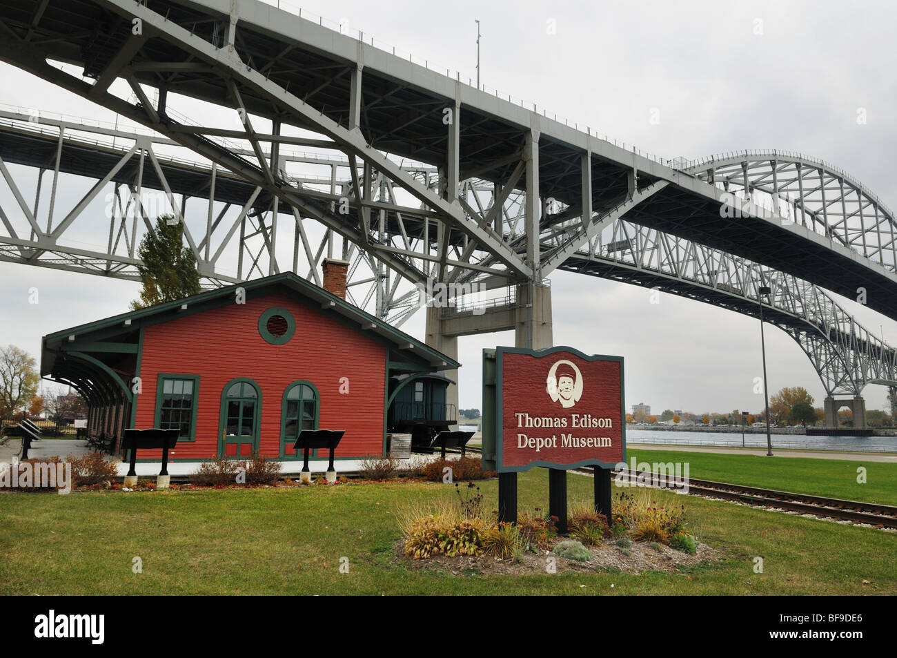 Thomas Edison Depot Museum in Port Huron, Michigan, sits beside the ...