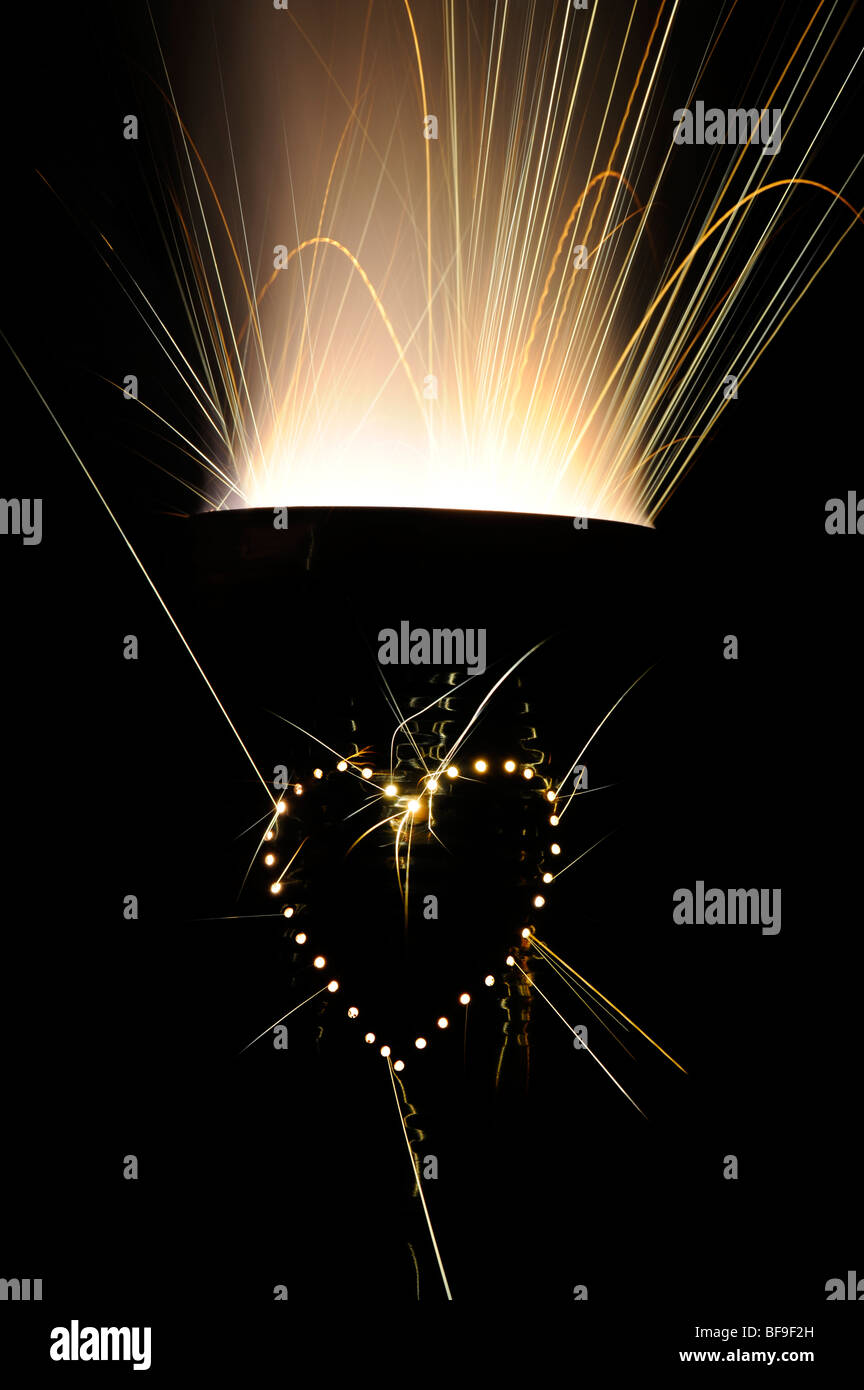 Sparkling heart shape pattern Stock Photo - Alamy