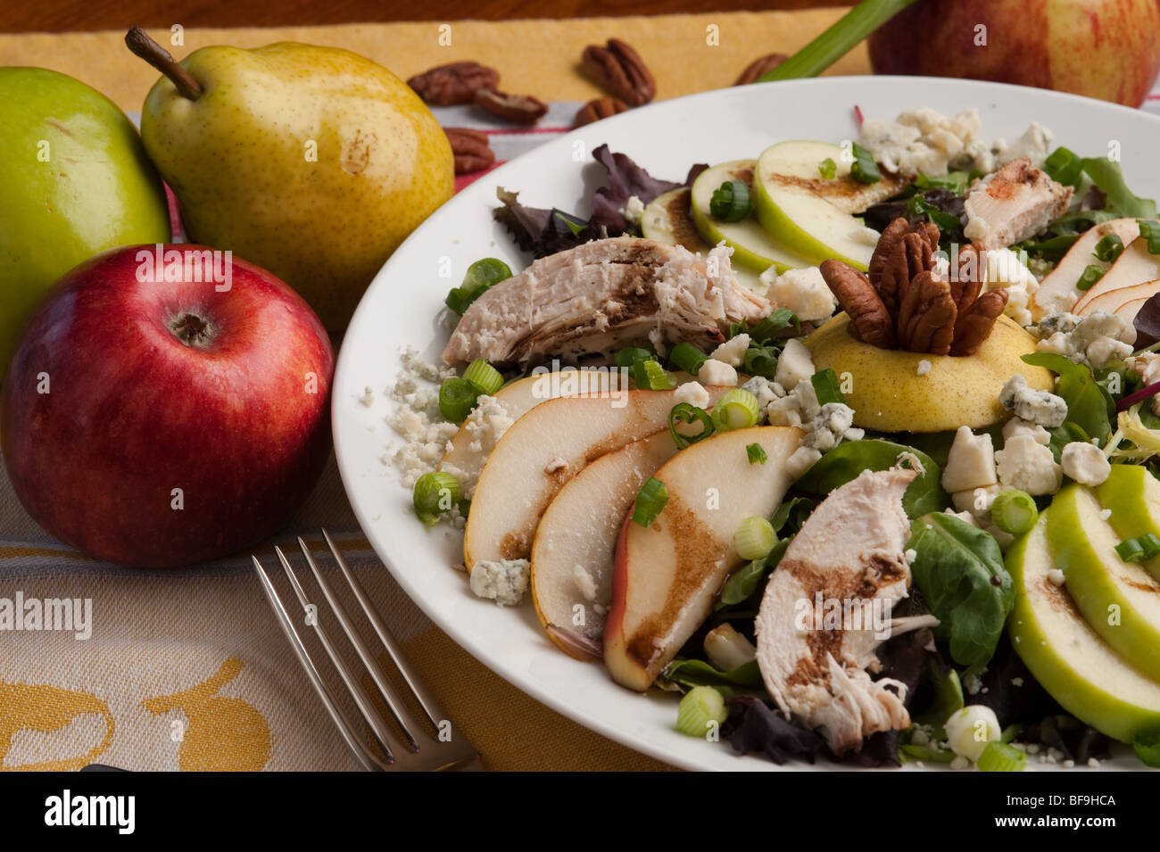Fruit and nut salad with feta Stock Photo - Alamy