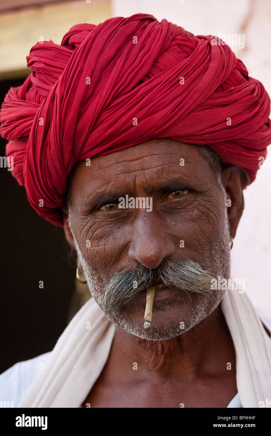 Rajput man at the Camel Fair in Pushkar in Rajasthan India Stock Photo ...