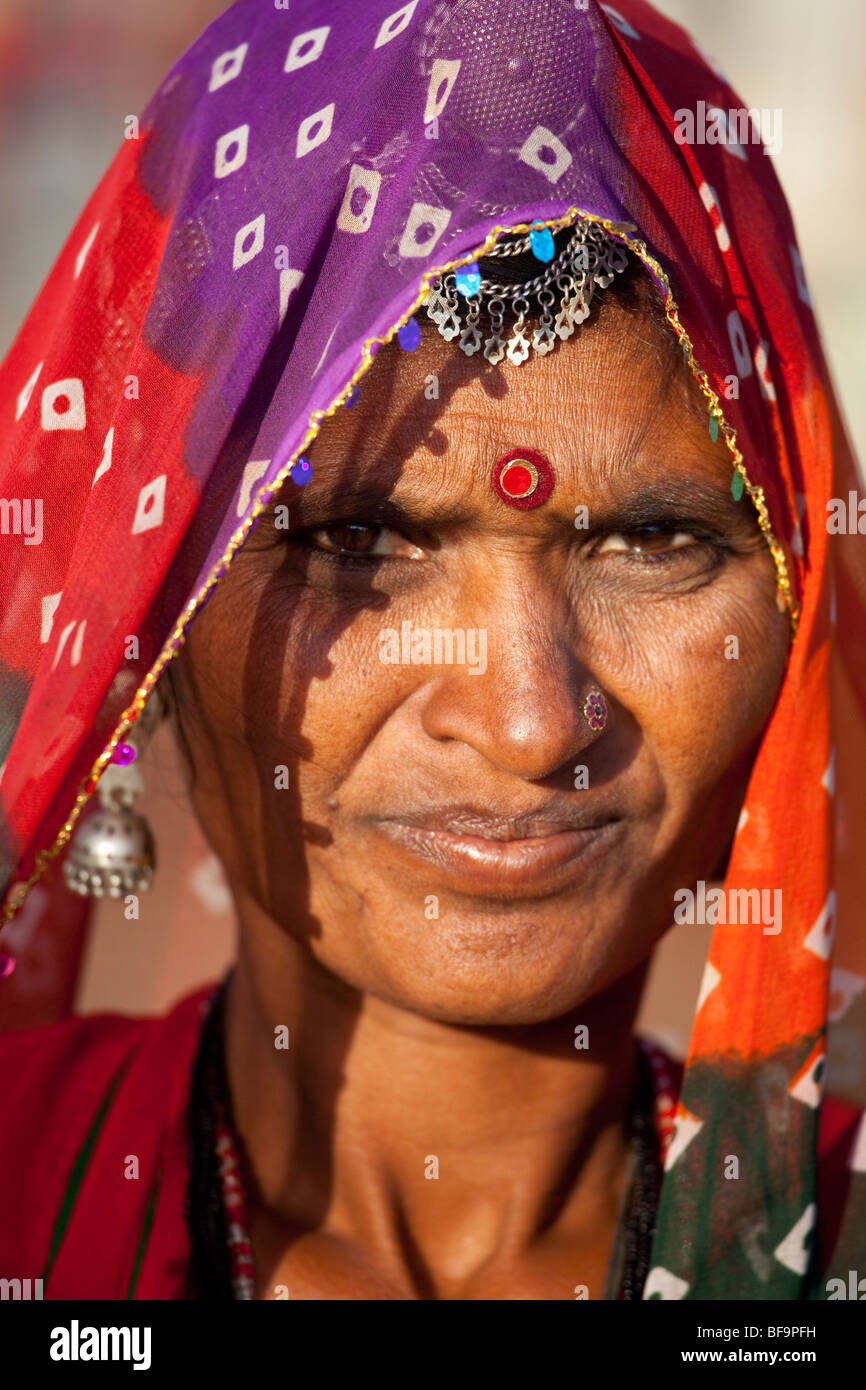 Rajput Woman at the Camel Fair in Pushkar in Rajasthan India Stock ...