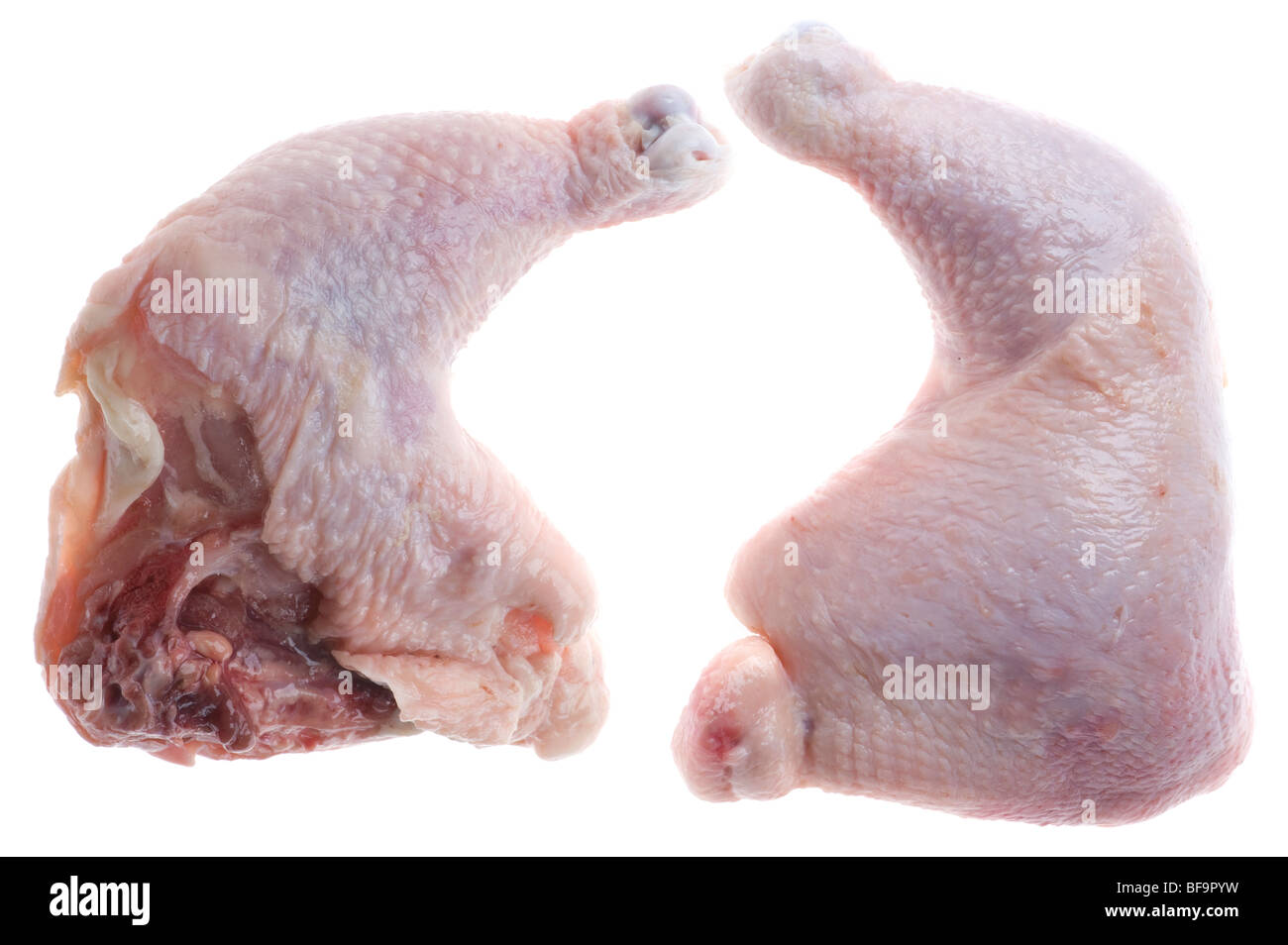 object on white - raw chicken leg Stock Photo - Alamy