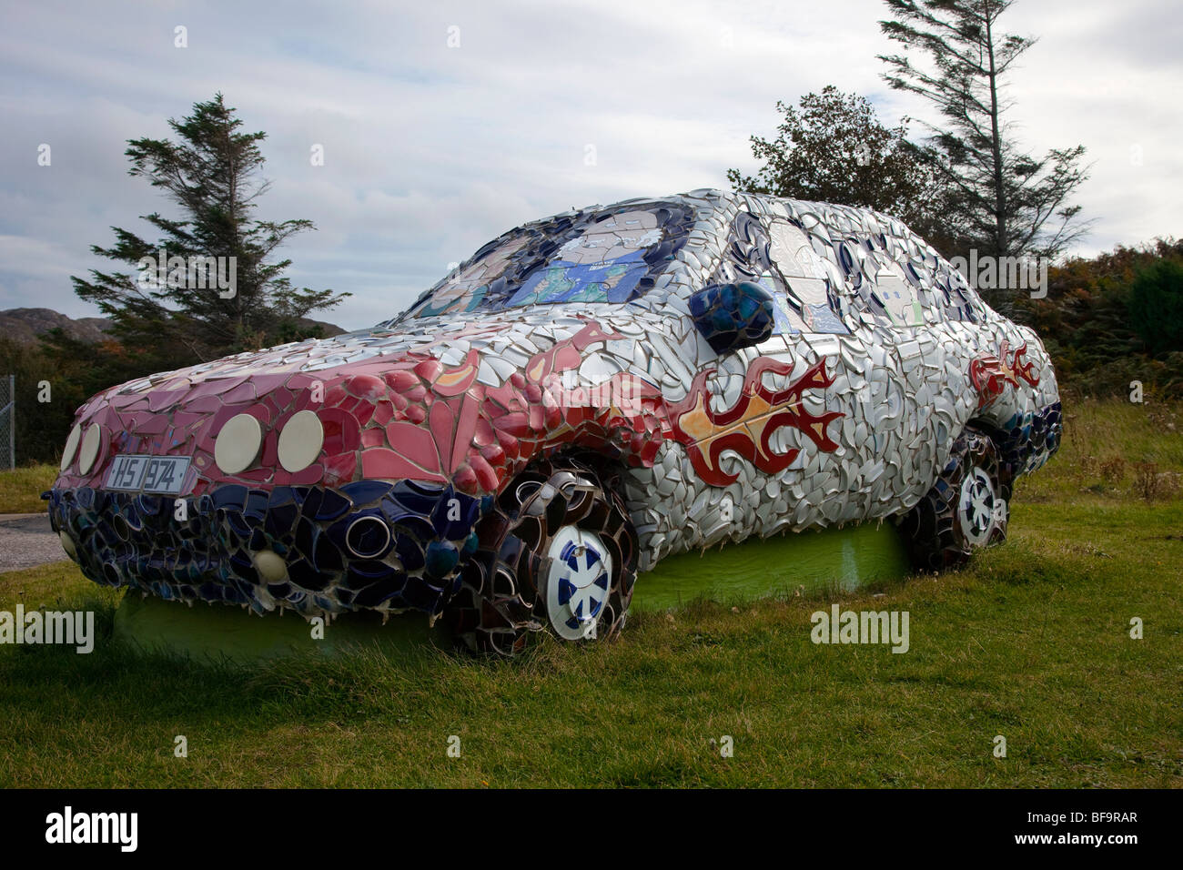 Recycled, Reused Pottery Broken pots utilised to form Model Hot Rod car ...
