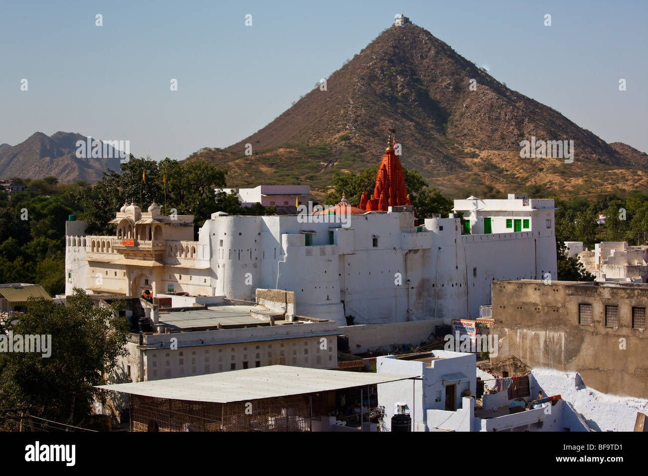 Brahma Temple and Savitri Temple on the Hilltop in Pushkar in Rajasthan ...