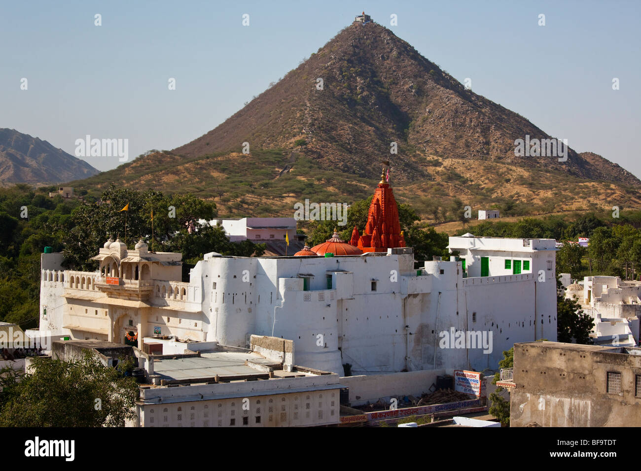 Brahma Temple and Savitri Temple on the Hilltop in Pushkar in Rajasthan ...