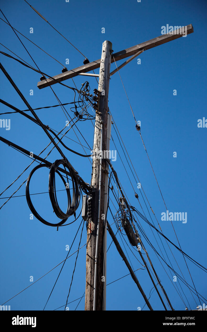 American electricity pole Stock Photo - Alamy