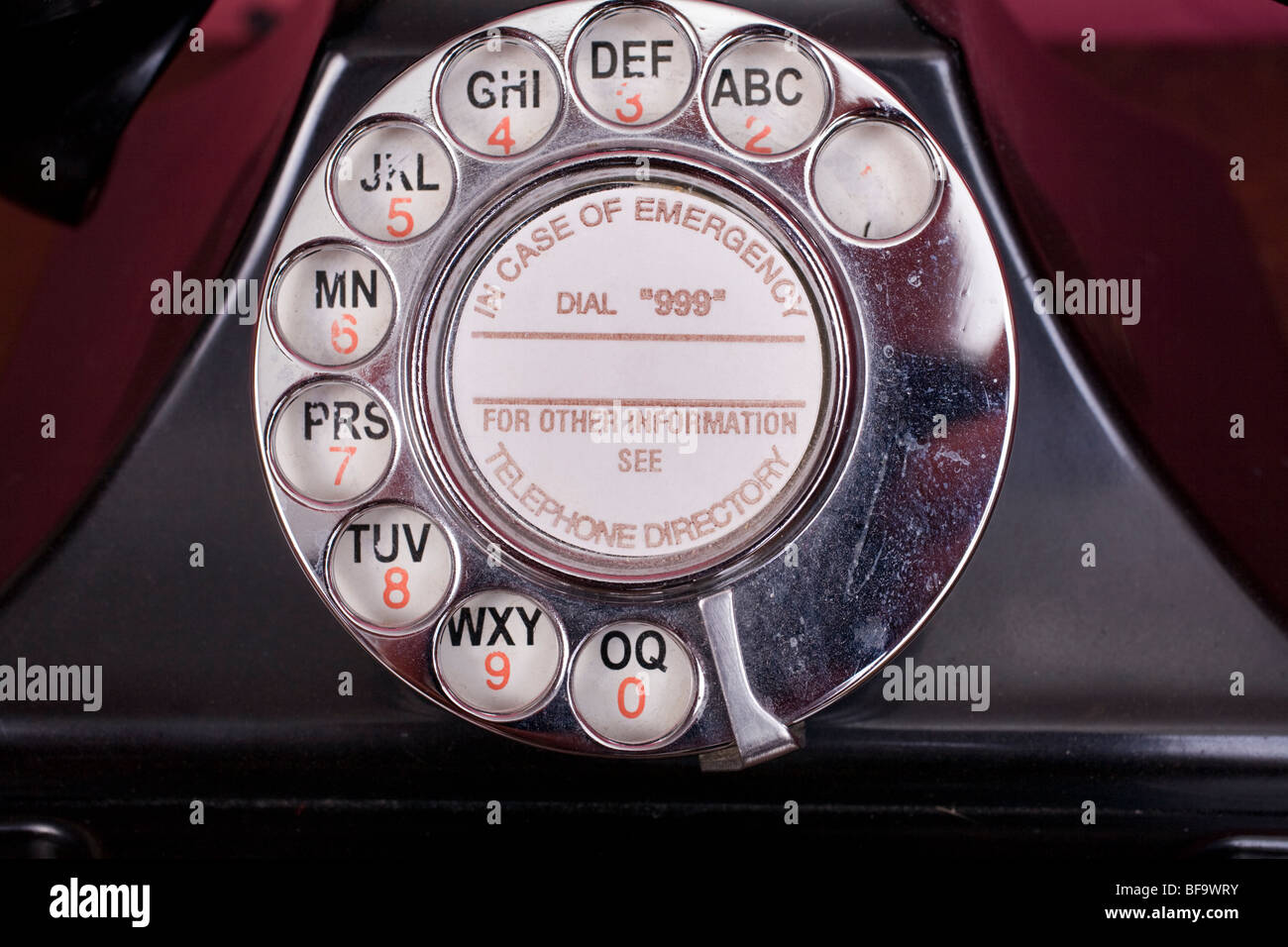 1940s bakelite telephone, close up of the dial Stock Photo - Alamy