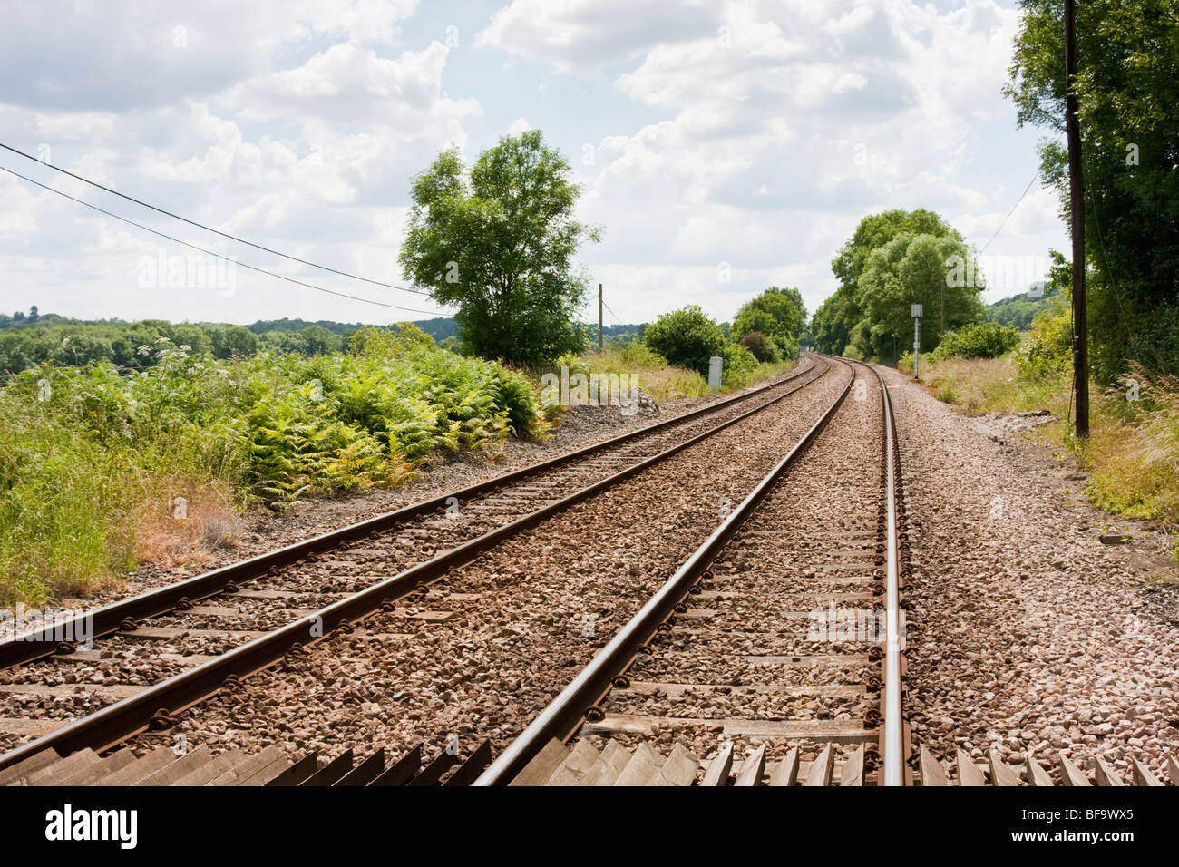 Railway line crossing hi-res stock photography and images - Alamy