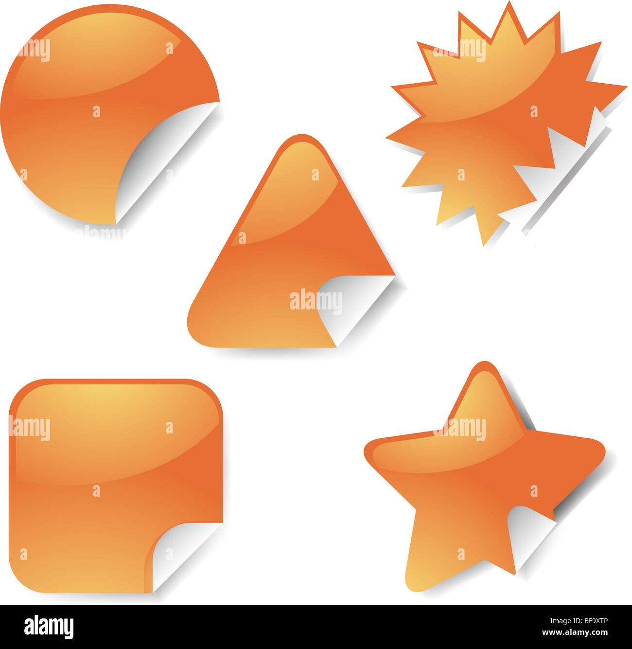 Sticker icon set, assorted blank geometric shapes Stock Photo - Alamy