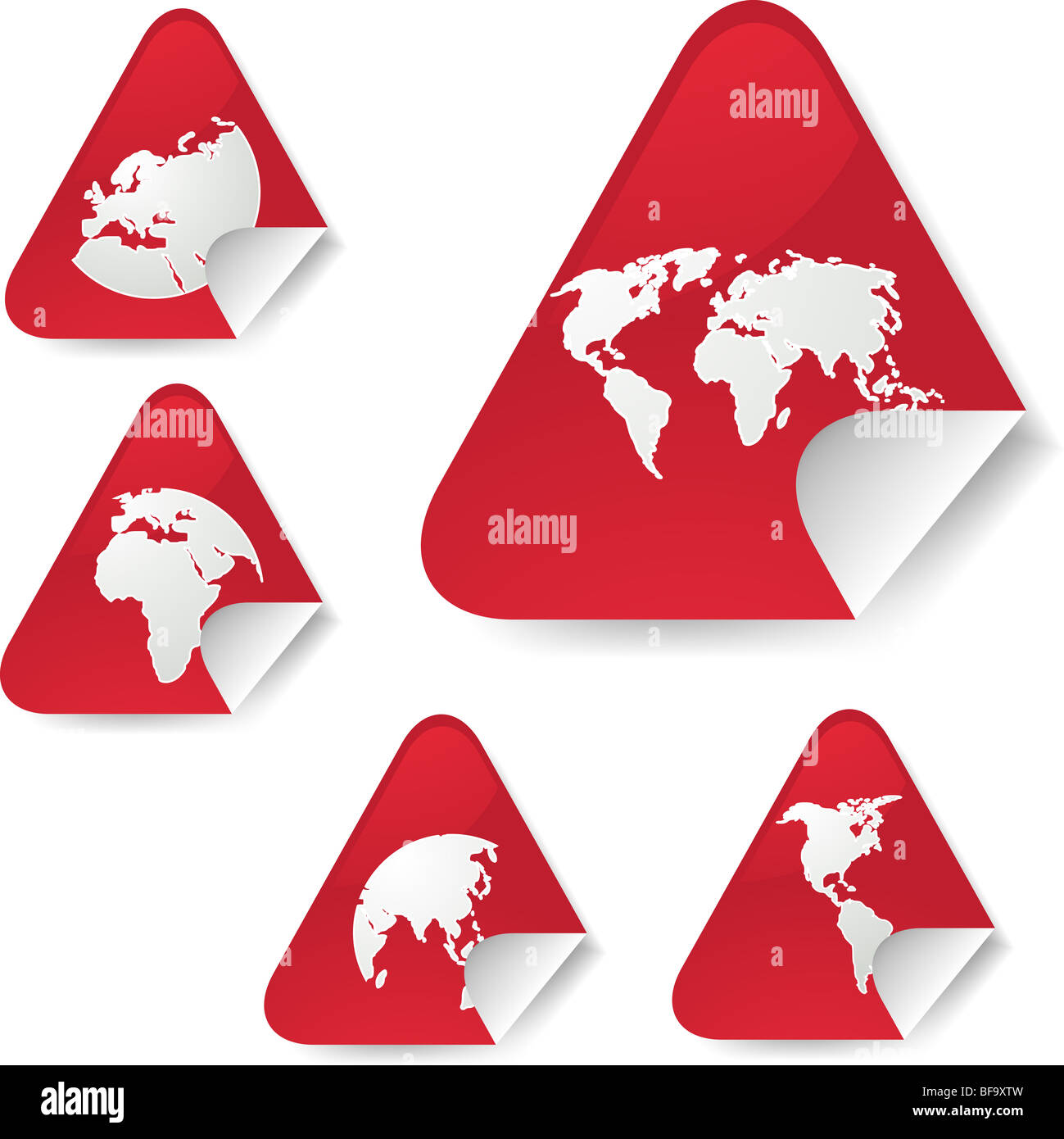 Triangular world map Cut Out Stock Images & Pictures - Alamy