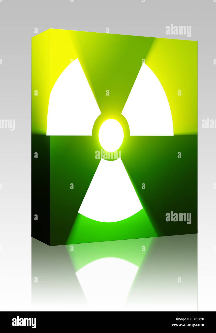 Software package box Illustration of radiation hazard warning alert ...