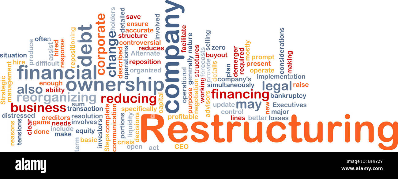 Word cloud concept illustration of company restructuring Stock Photo ...