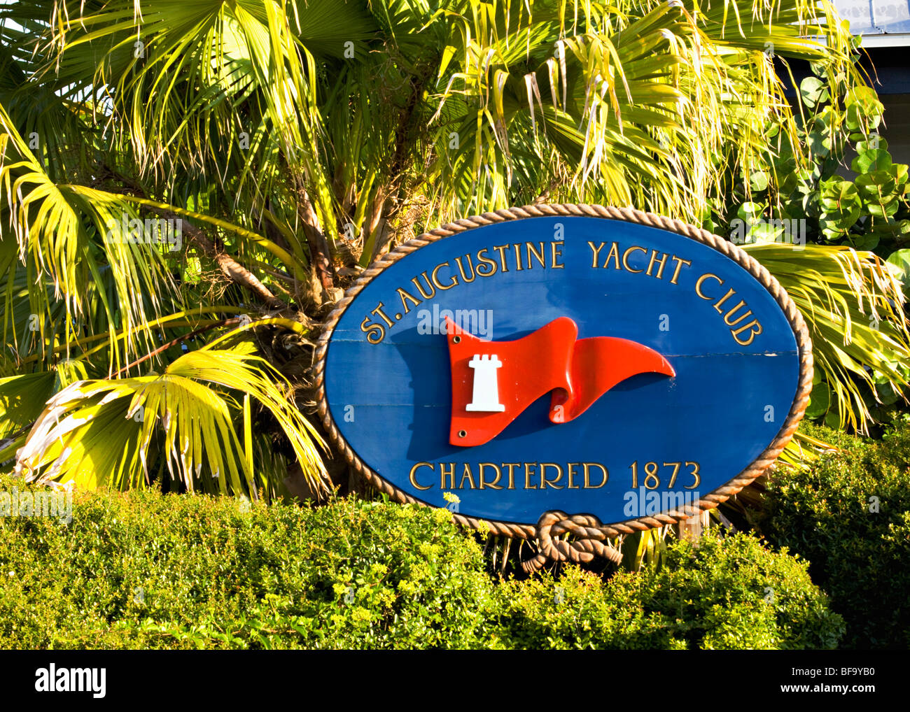 Sign in front of the St. Augustine Yacht Club Stock Photo - Alamy