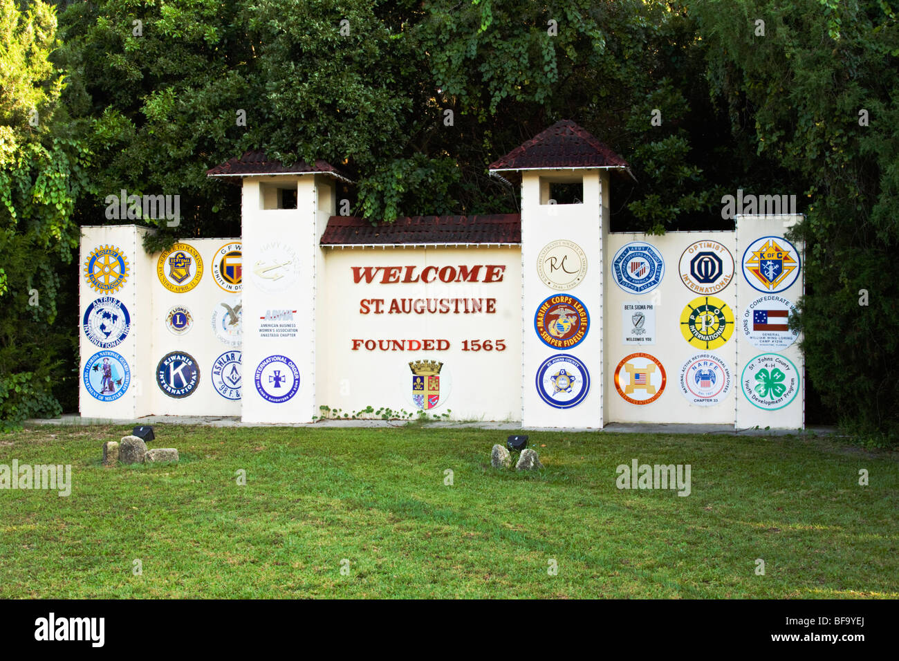 Welcome sign at St. Augustine Florida Stock Photo - Alamy
