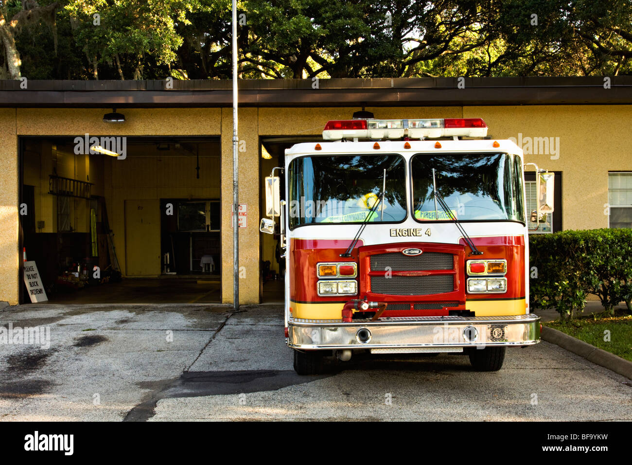 Fire truck at the station in St. Augustine florida Stock Photo - Alamy