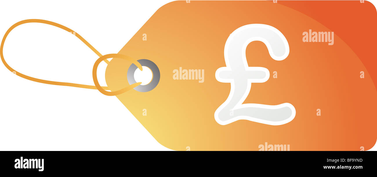 Sales tag label illustration with Pound symbol Stock Photo - Alamy