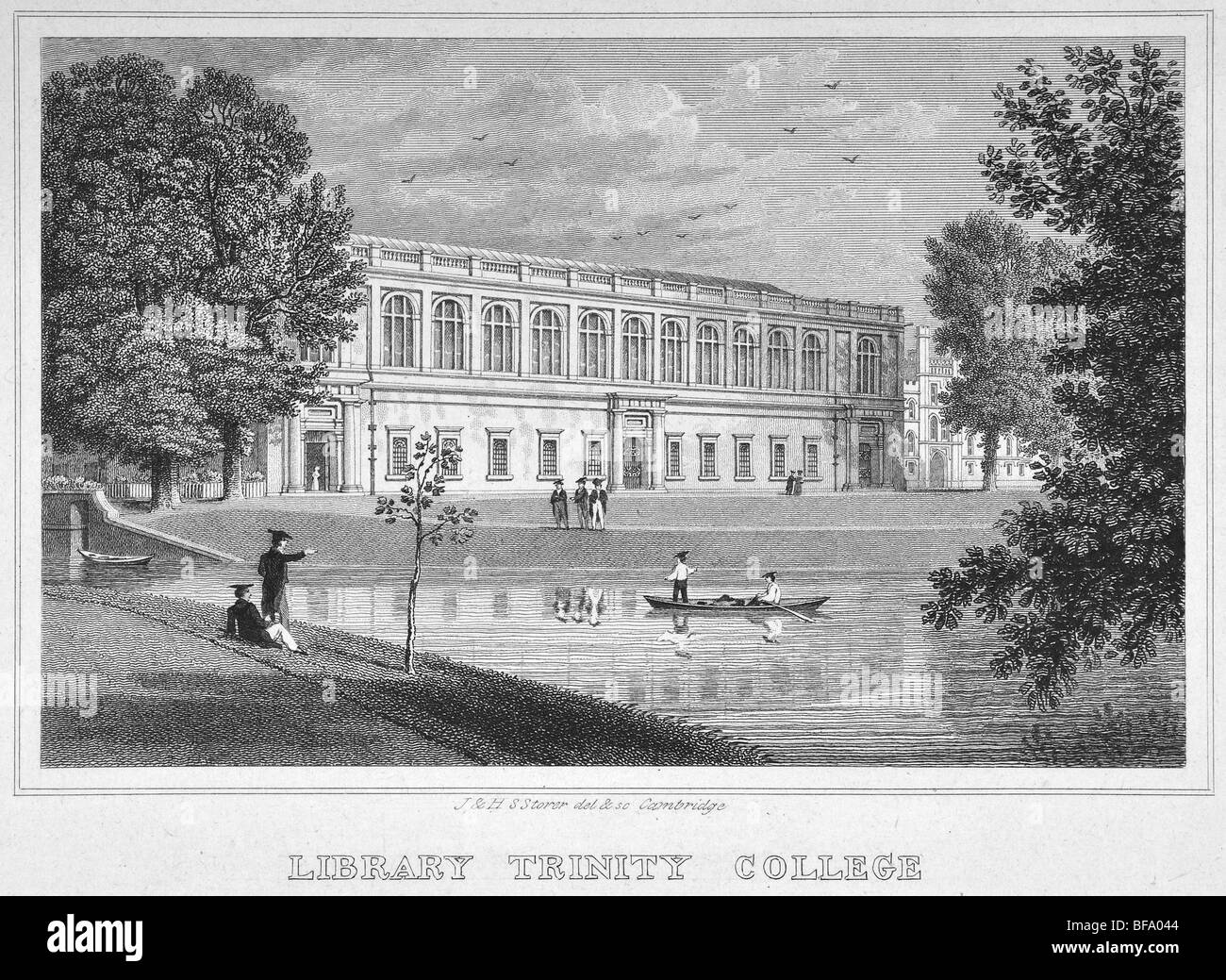 Trinity College, Cambridge – The Wren Library from the River Cam Stock ...