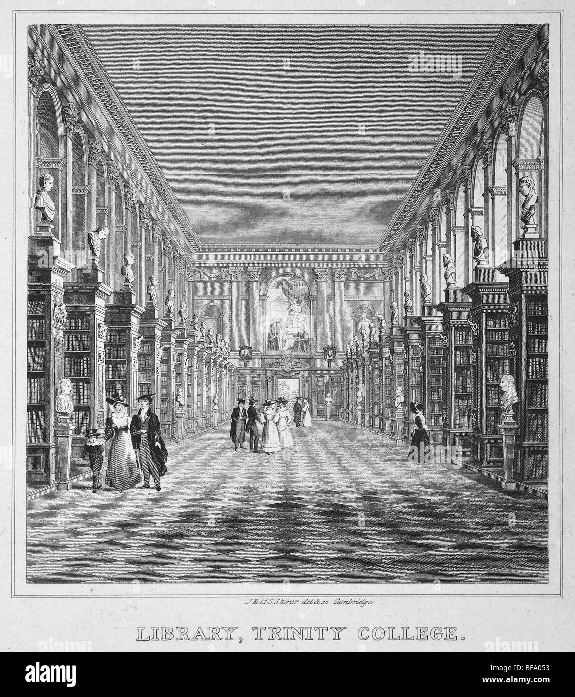 Trinity College, Cambridge – Interior of the Wren Library Stock Photo ...
