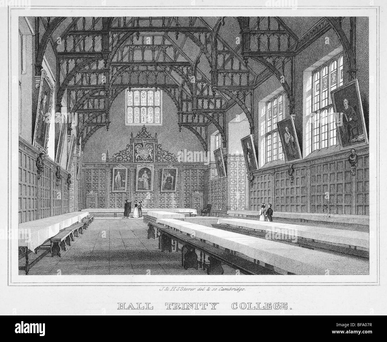 Trinity College, Cambridge – Interior of the Hall Stock Photo - Alamy