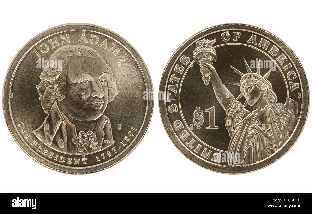 John Adams Presidential Dollar coin Stock Photo - Alamy