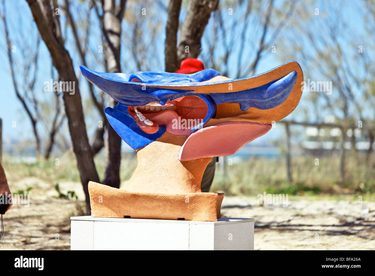 Abstract Sculpture on display by the ocean at a arts festival Stock ...