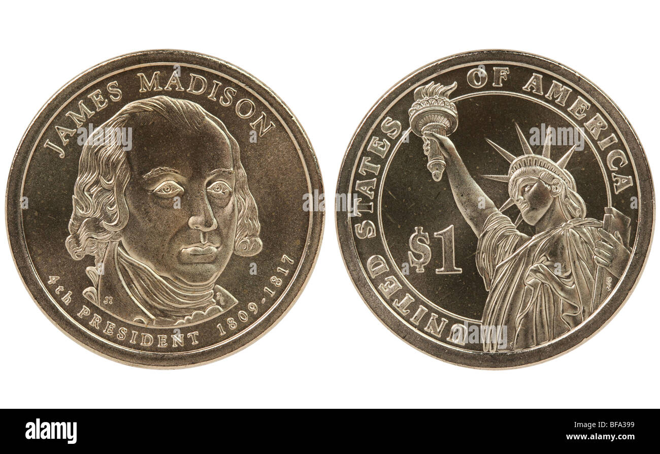 James Madison Presidential Dollar coin Stock Photo - Alamy