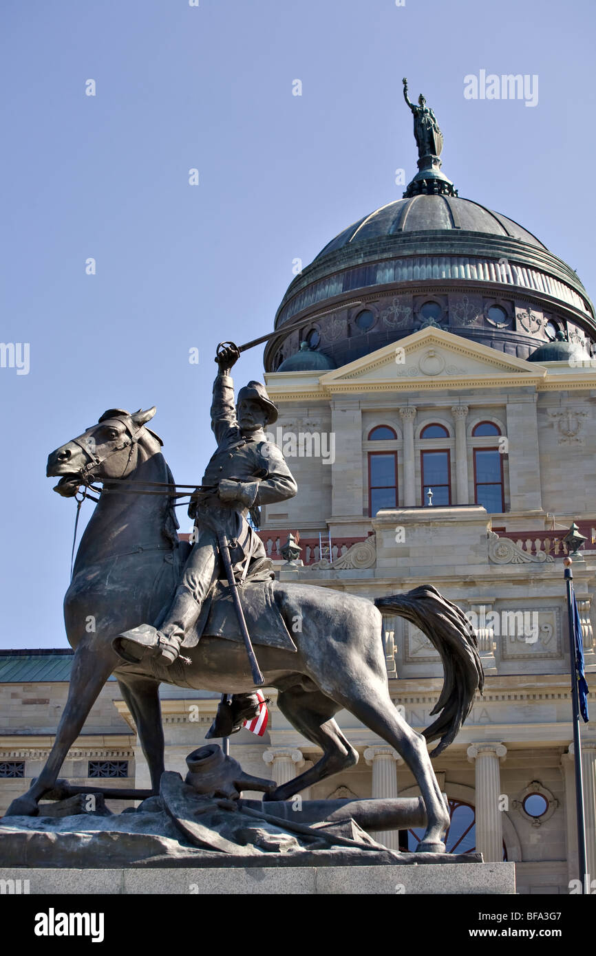 Statue of Thomas Francis Meagher, with Lady Liberty on the Montana ...