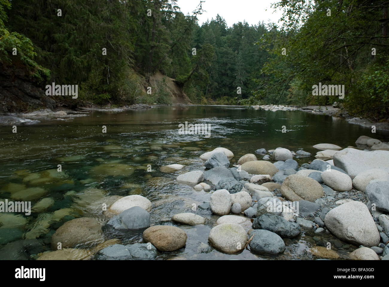 Rocks fill Vancouver Island's Englishman River Stock Photo - Alamy