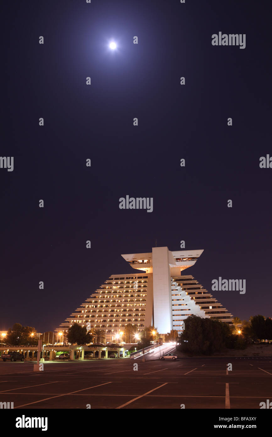 A view of the Doha Sheraton hotel in the capital of Qatar under a ...