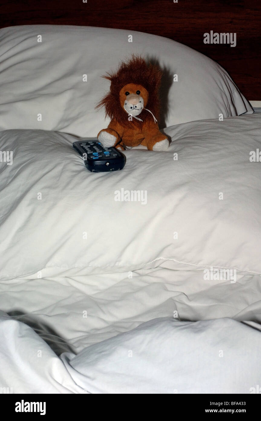 Lion and remote control Stock Photo - Alamy