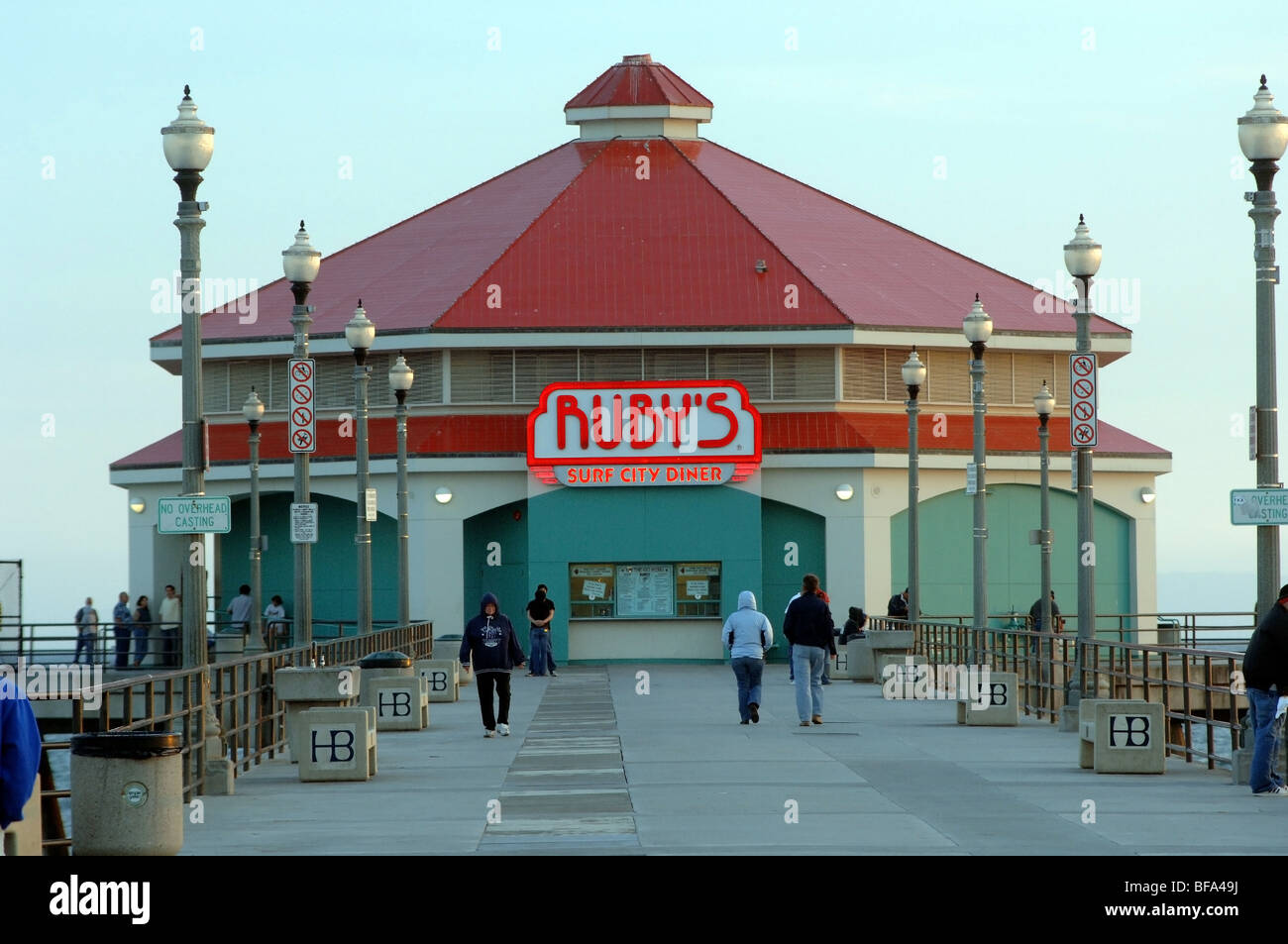 Ruby's on the pier. Photo taken in the evening highlighting the evening ...