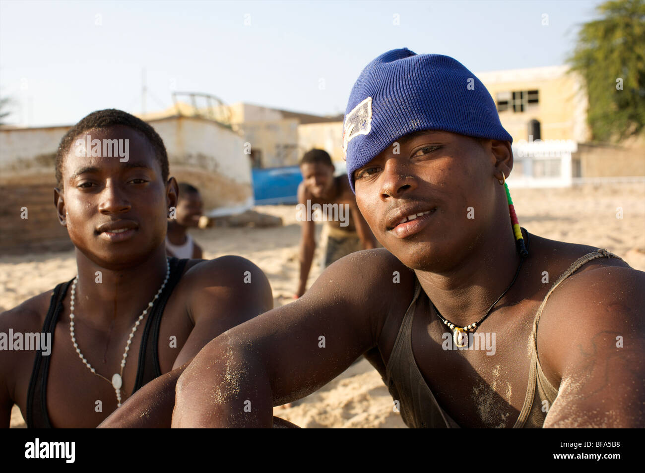 On the harbour of Sal Rei, capitale of Boa Vista, Cape-Verde Stock ...
