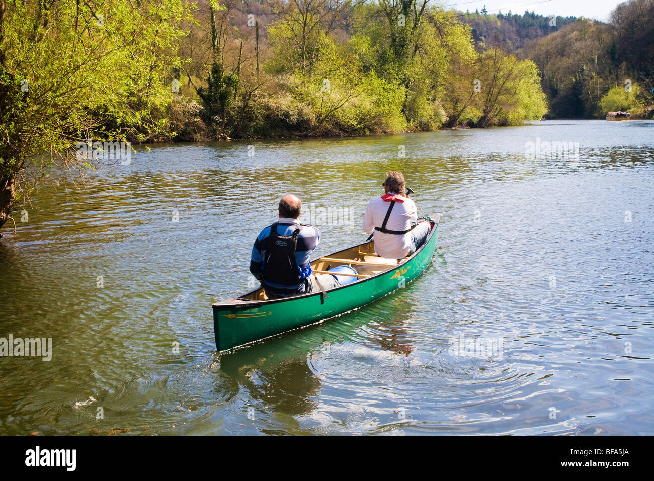 Canoeing down the River Wye, Wye Valley Stock Photo - Alamy