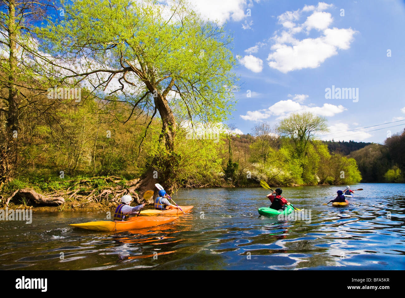 Canoeing down the River Wye, Wye Valley Stock Photo - Alamy