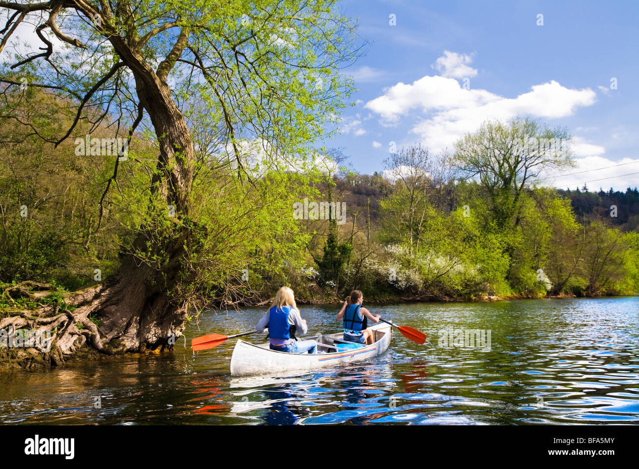 Canoeing on the River Wye Stock Photo - Alamy
