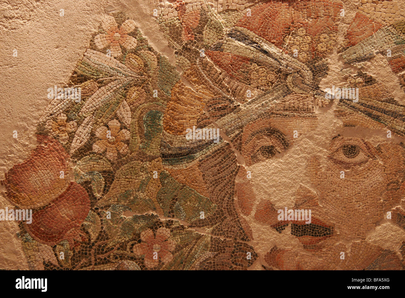 Israel, Carmel Coast. Mosaic at the Mizgaga Museum in Kibbutz Nahsholim ...