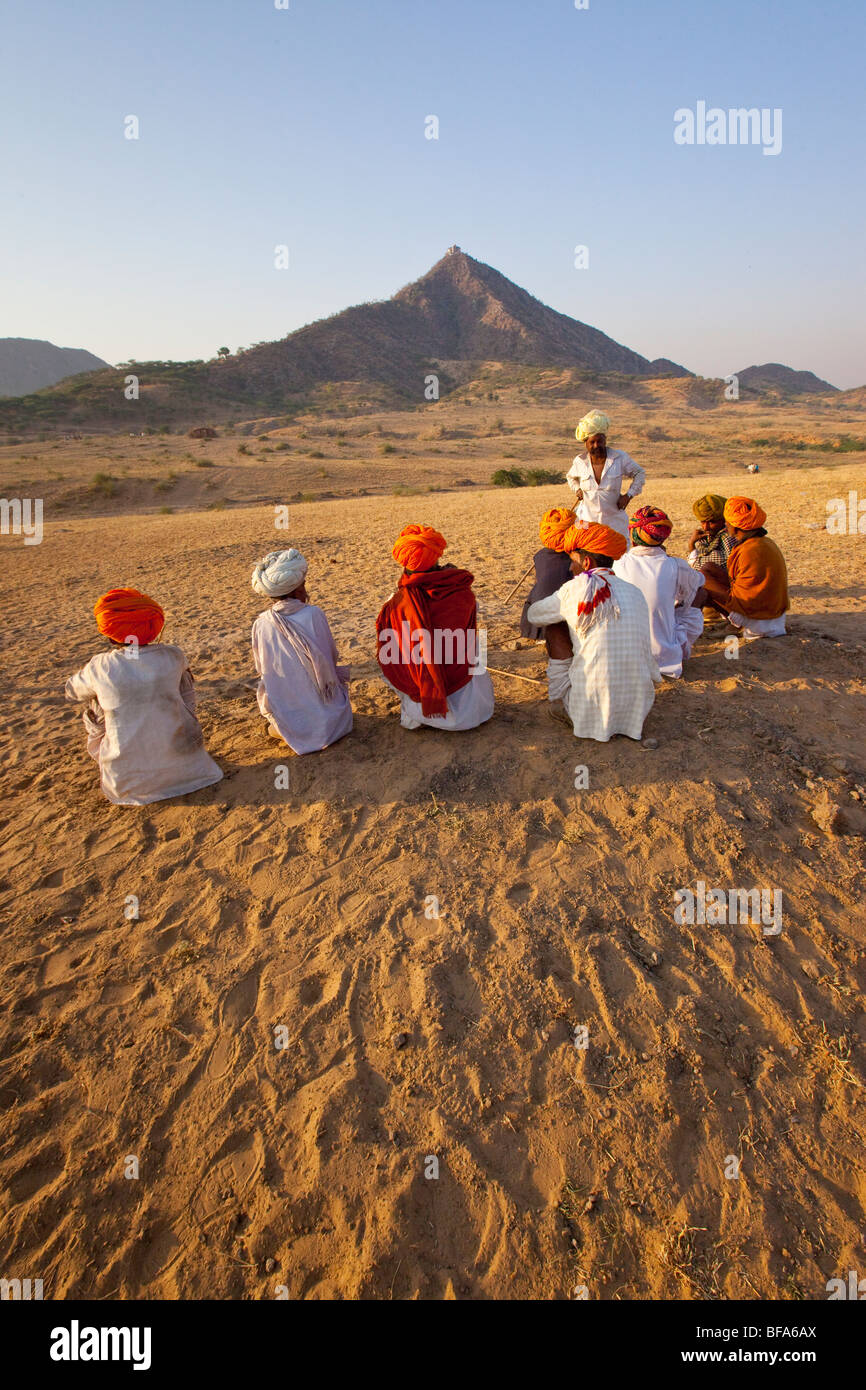 Rajput men in front of the Savitri Hindu Temple at the Camel Fair in ...