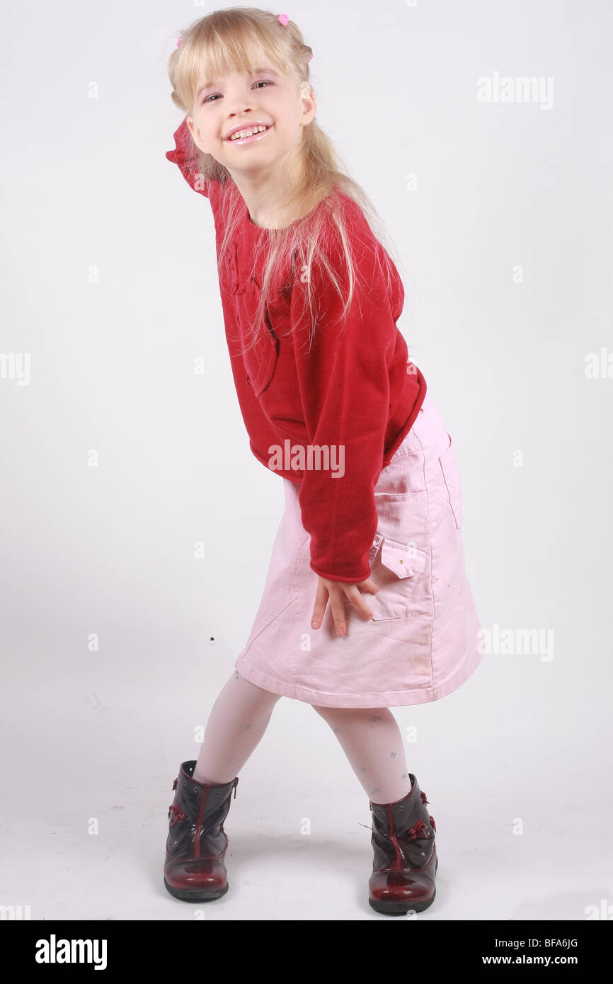 kid child expressive emotions girl white background standing portrait ...