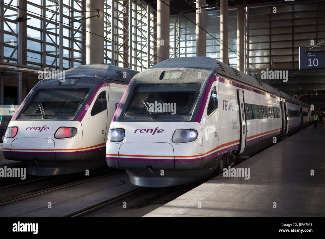 RENFE high speed train, Atocha Station, Madrid, Spain Stock Photo - Alamy