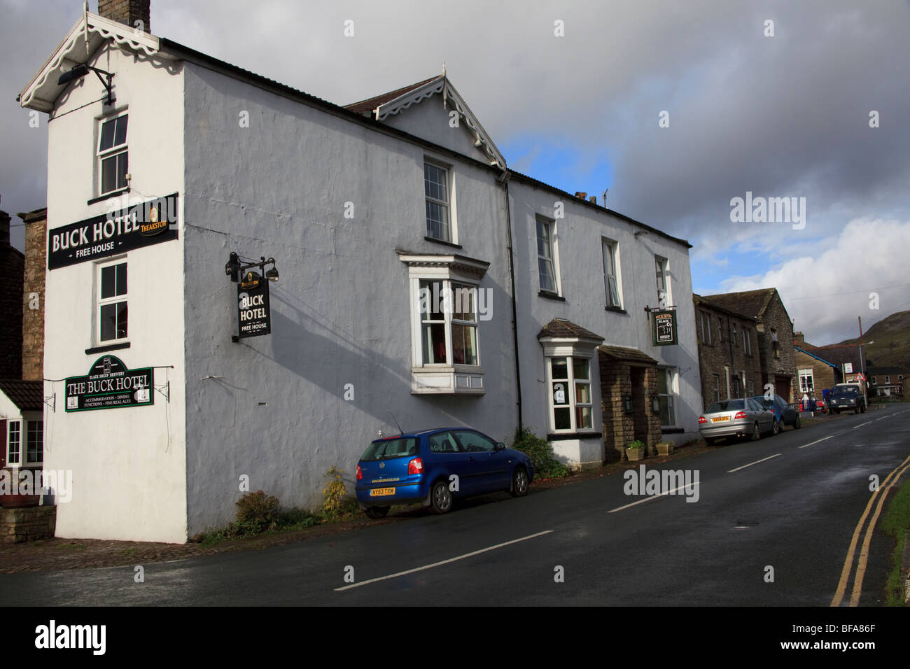 street scene in Reeth Swaledale Yorkshire Dales National Park Stock ...