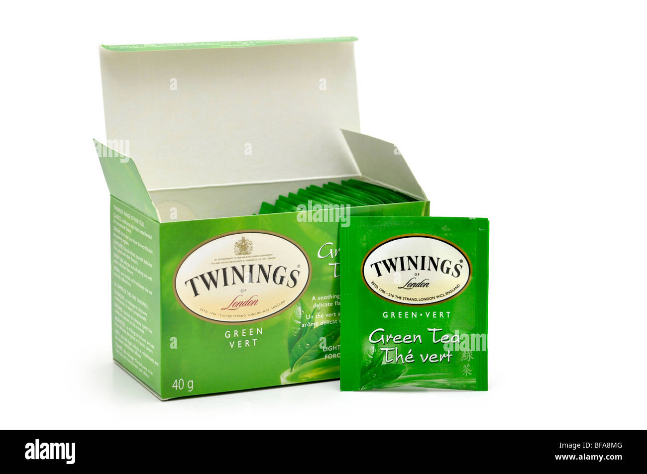 Box of Green Tea Teabags Stock Photo - Alamy