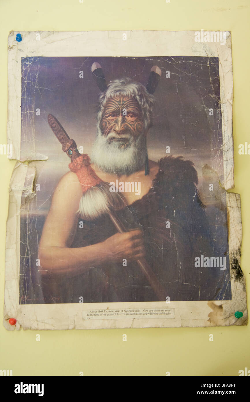 Poster of former Maori leader, Eruera Maihi Patuone (1764-1872), Otaki ...
